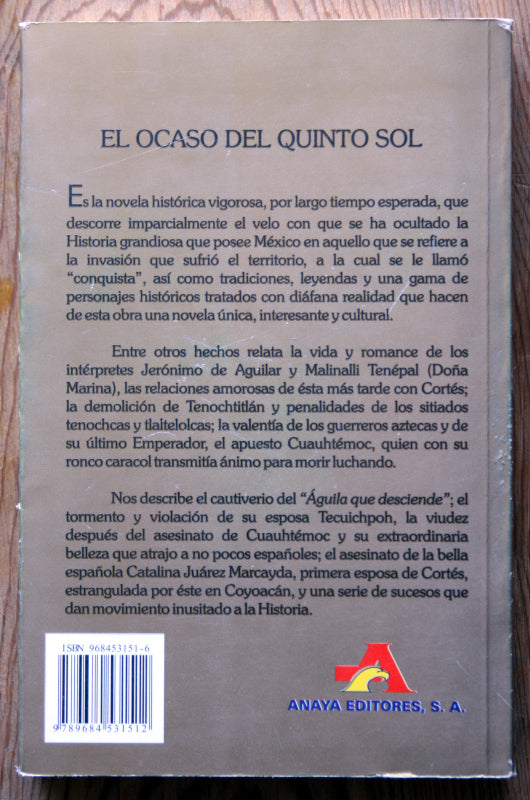 El ocaso del quinto sol – El Árbol, librería de uso